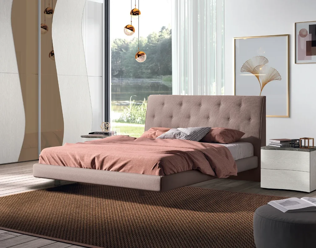 Letto matrimoniale Capitonnè linea Street | BIANO