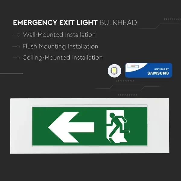 Luce di emergenza LED EMERGENCY EXIT LED/3,8W/230V 6000K | BIANO