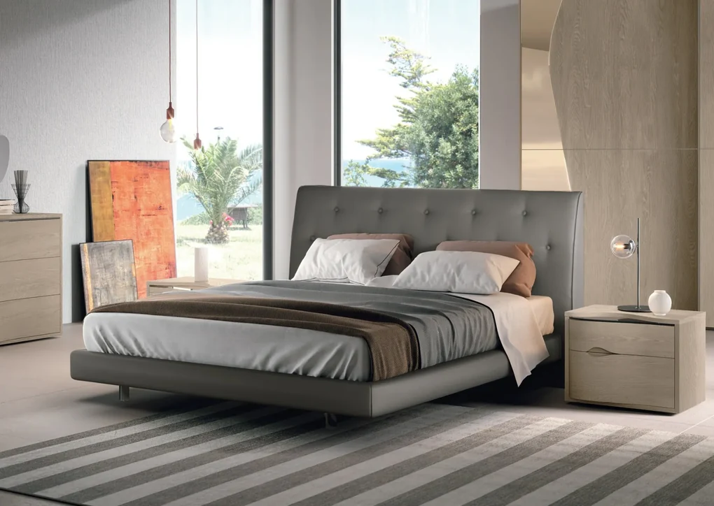 Letto matrimoniale Capitonnè linea Street | BIANO