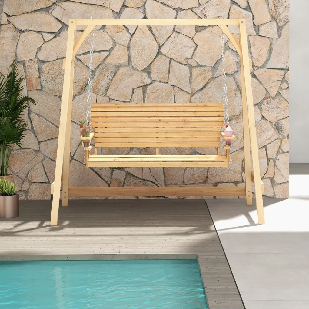 Costway Altalena da esterno per 2 persone con catene metalliche ...
