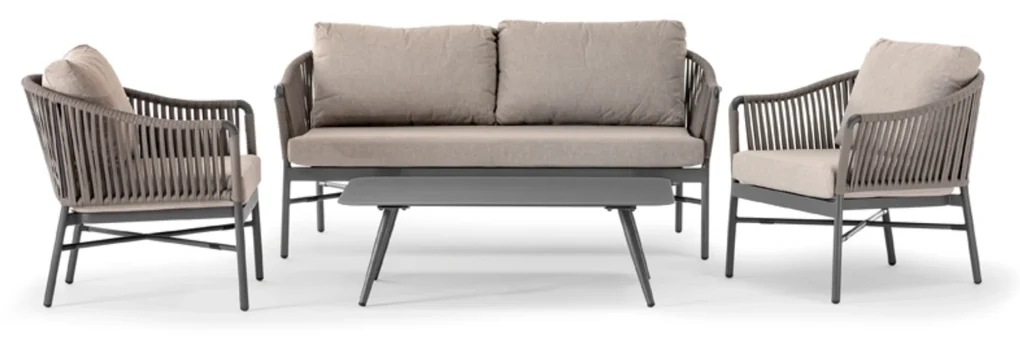 Grattoni MONACO | Set Poltrone con Divano e Tavolino | BIANO