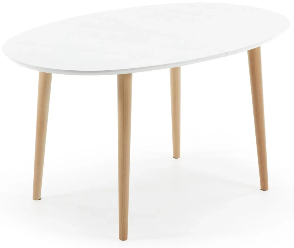 Kave Home - Tavolo ovale allungabile Oqui MDF laccato bianco gambe ...