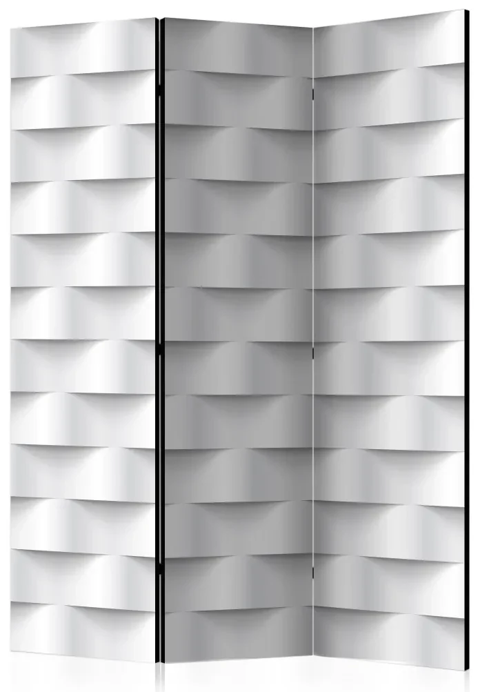Paravento design Illusione bianca (3-parti) - astrazione unica in ...