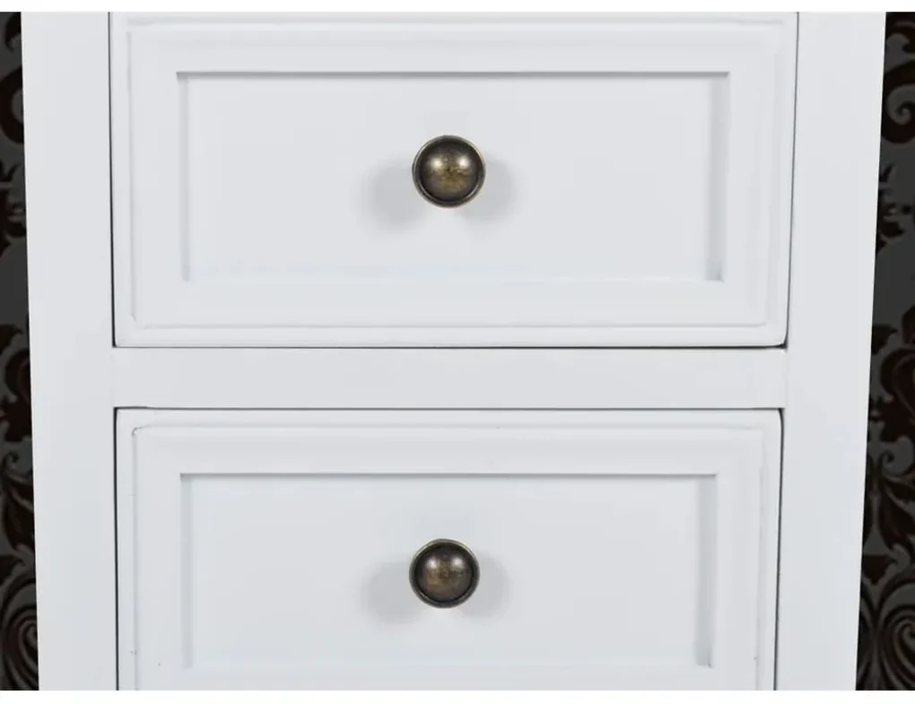 Set comodini con 2 cassetti 4 pz in mdf bianchi | BIANO