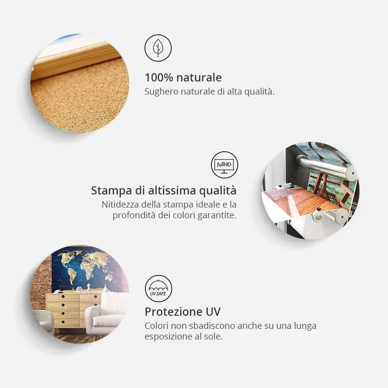 Quadri di sughero Colorful World Map [Cork Map] | BIANO