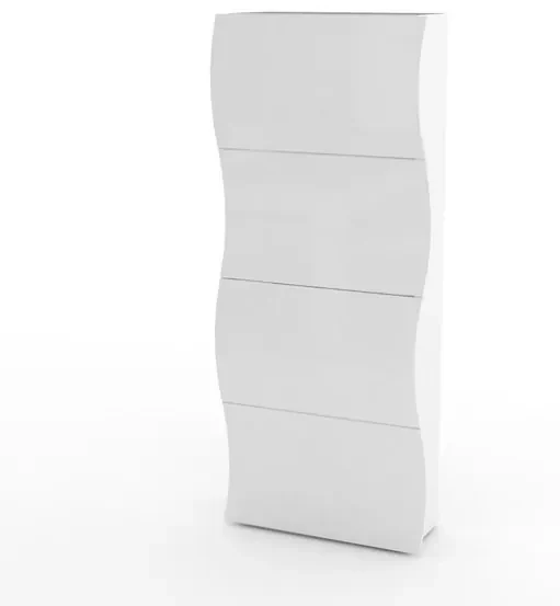 Scarpiera Onda 4 Ante Design Moderno Bianco Lucido 24 Paia Made In ...