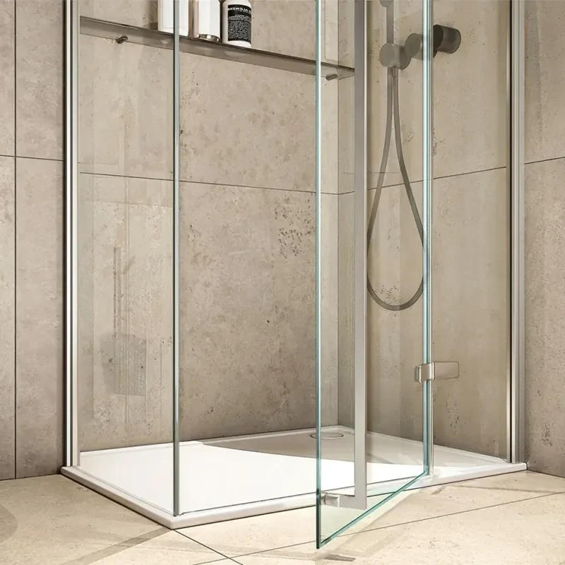 Box doccia angolare 70x90 con porta battente cristallo trasparente e ...