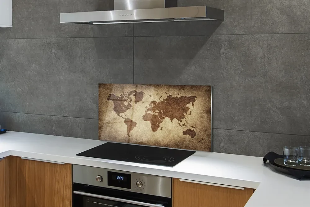 Pannello paraschizzi cucina Mappa grigia 100x50 cm | BIANO