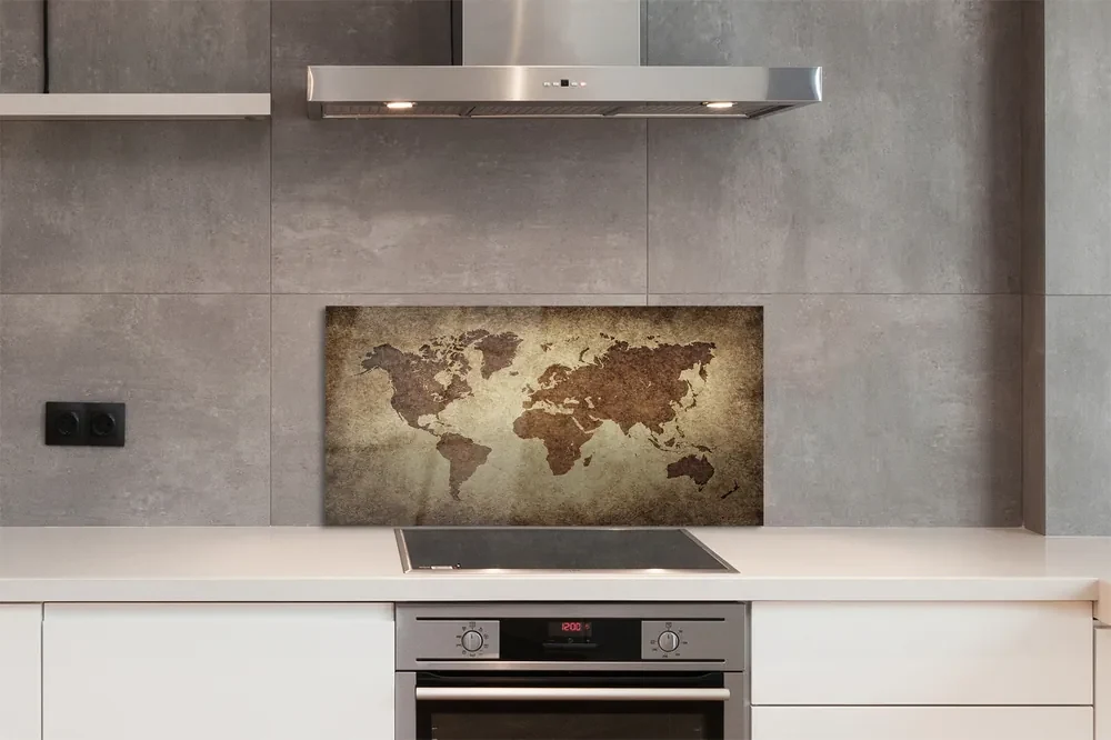 Pannello paraschizzi cucina Mappa grigia 100x50 cm | BIANO