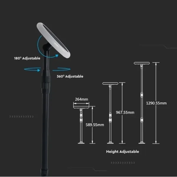 LED Lampada solare regolabile GARDEN LED/8W/5V 60-129 cm 4000K IP65 | BIANO