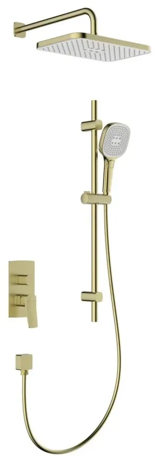 KFA Armatura 4529-301-31 - Set doccia con miscelatore da incasso MALAGA oro spazzolato | BIANO