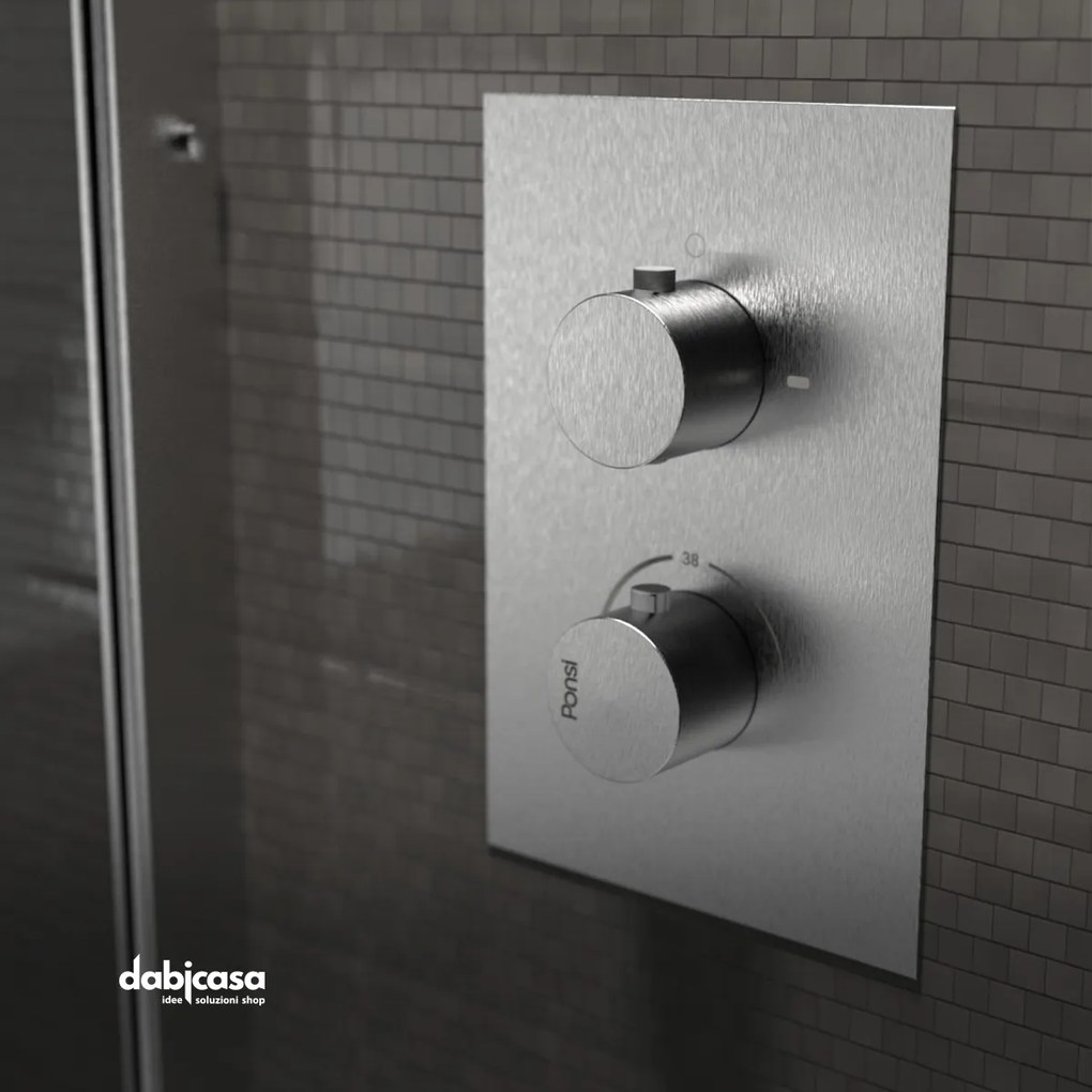 Ponsi Linea "Stilox" Miscelatore Doccia Termostatico 2 Uscite Acciaio ...