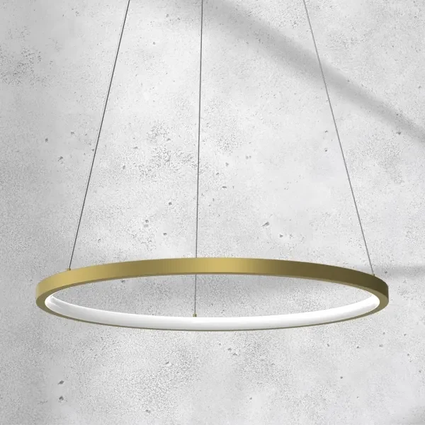 Lampadario LED a cavo ROTONDA LED/27W/230V oro | BIANO