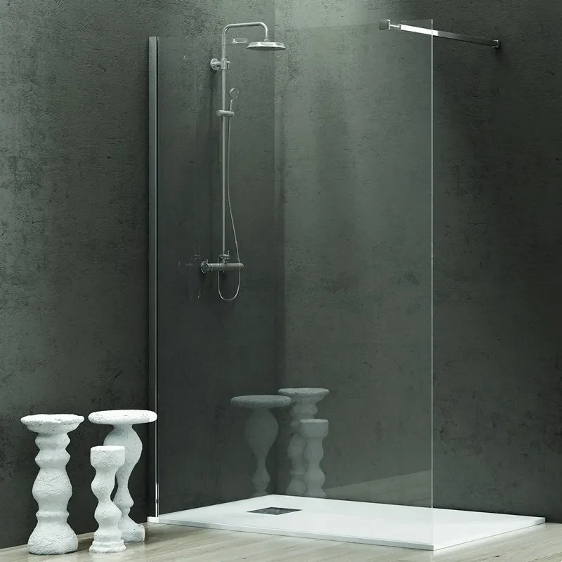 Kamalu - Parete doccia walk in 120 cm KW1000 | BIANO