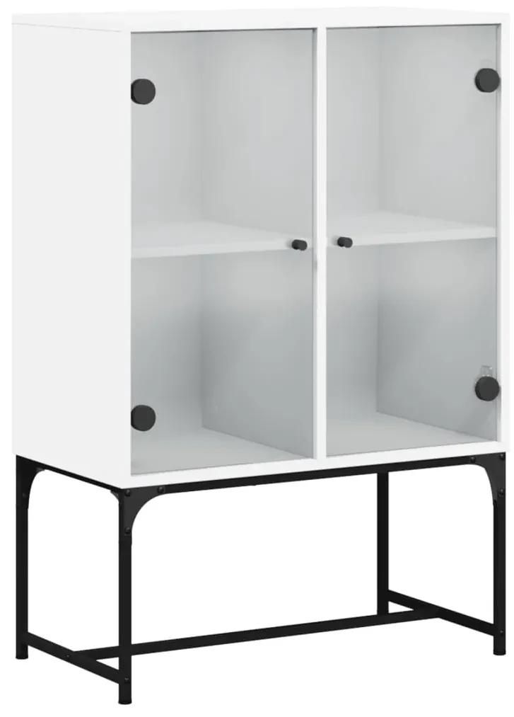 Mobile con ante in vetro bianco 69x37x100 cm | BIANO