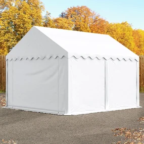 TOOLPORT 3x4 m tenda capannone, PVC 800, telaio perimetrale, bianco ...