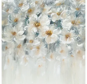 AGAVE quadro Cascata di fiori 80×80 | BIANO