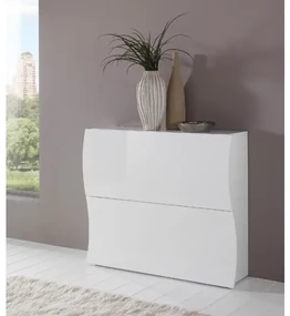 Scarpiera Onda 2 Ante Design Moderno Bianco Lucido 16 Paia Made In ...